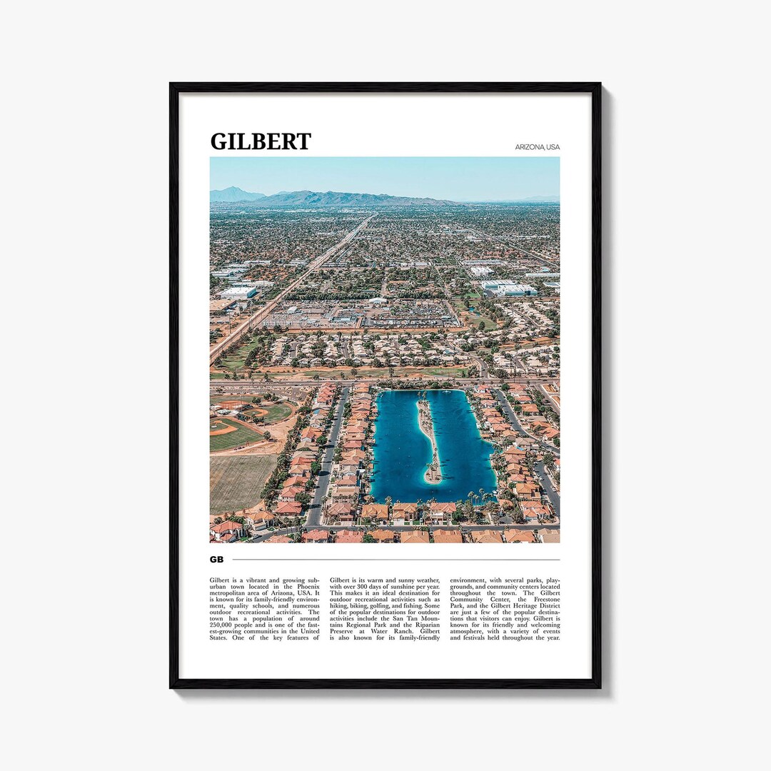 Gilbert Travel Poster, Gilbert Wall Art, Gilbert Poster Print, Gilbert ...