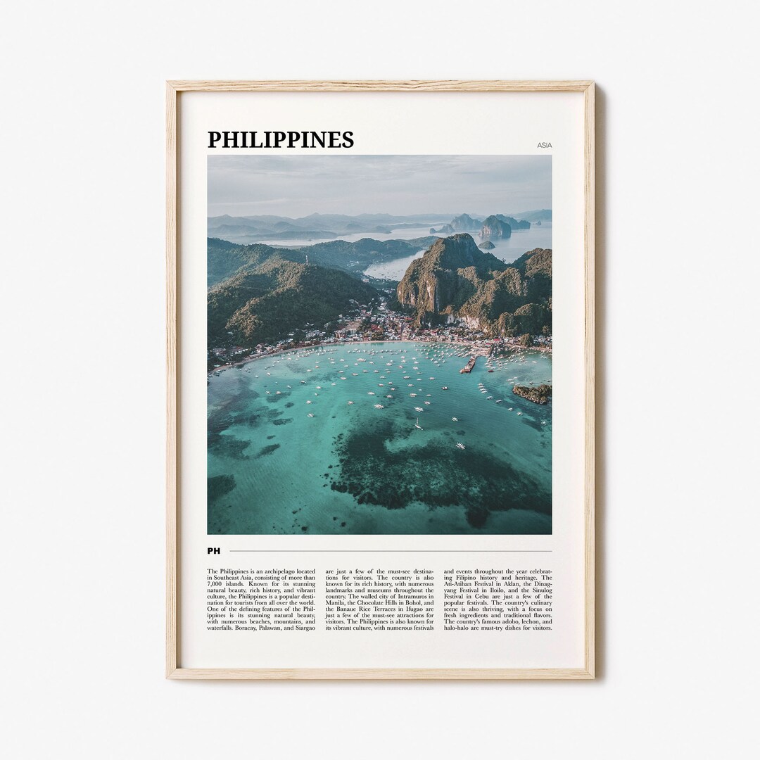 Philippines Travel Poster No 1, Philippines Wall Art, Philippines ...
