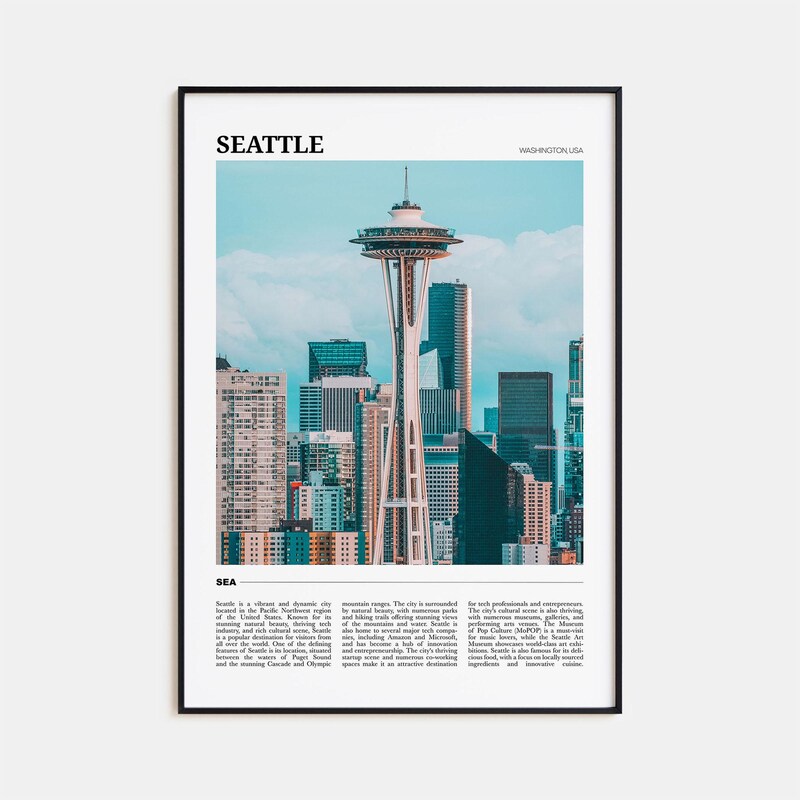 Seattle Poster - Etsy
