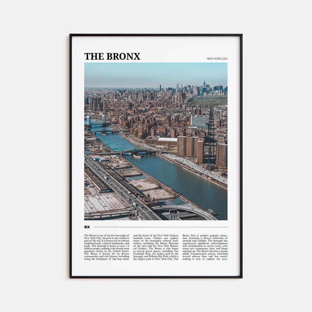 The Bronx Travel Poster No 2, the Bronx Wall Art, the Bronx Poster ...