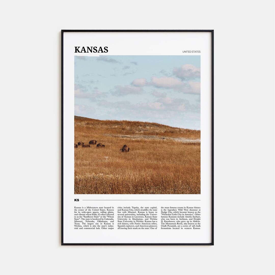 Kansas Travel Poster, Kansas Wall Art, Kansas Poster Print, Kansas ...
