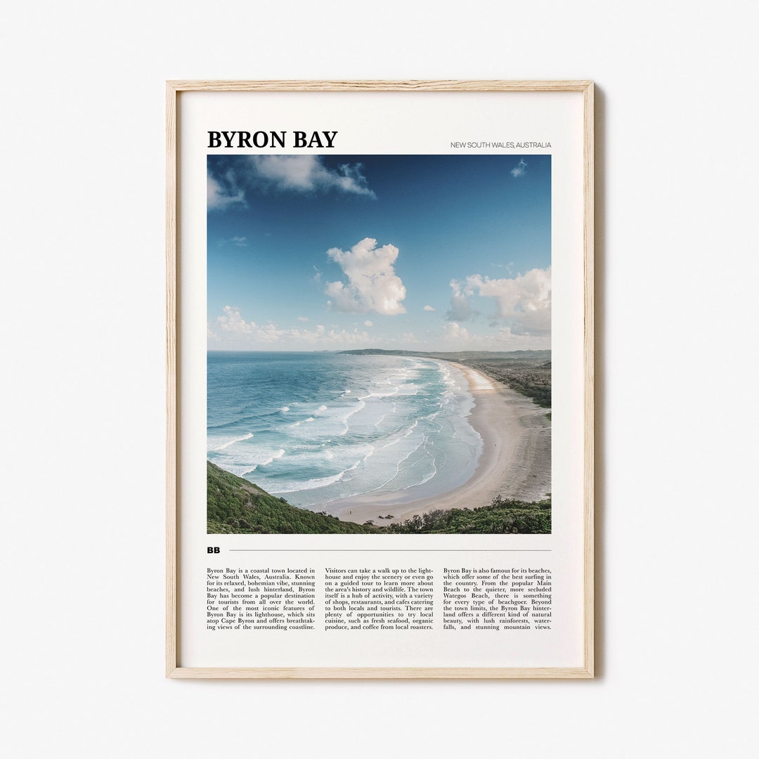 Byron Bay Travel Poster No 1, Byron Bay Wall Art, Byron Bay Poster ...