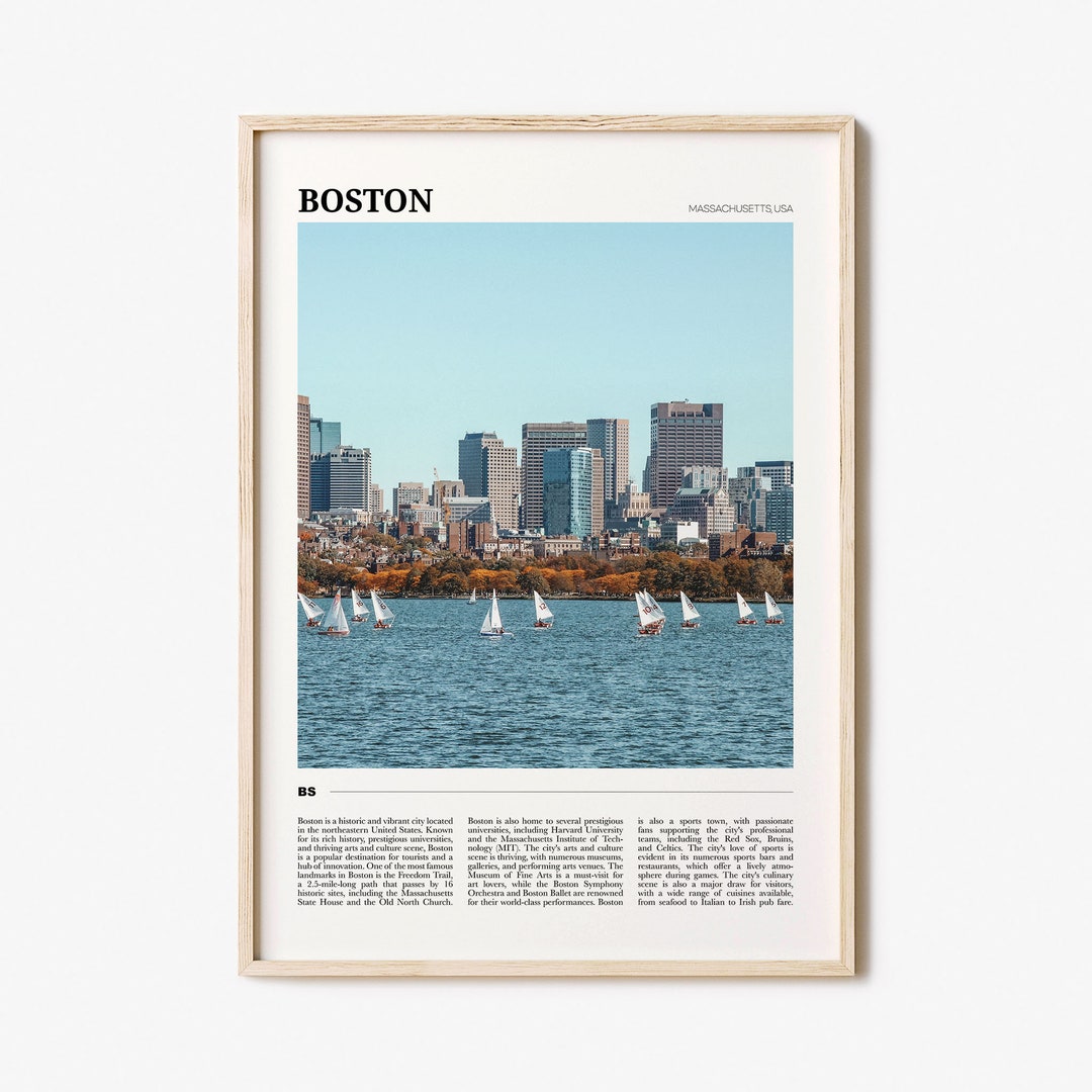 Boston Travel Poster No 1, Boston Wall Art, Boston Poster Print, Boston ...