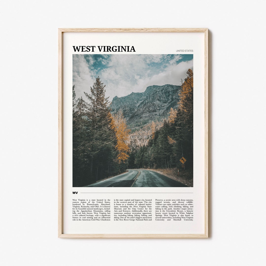 West Virginia Travel Poster, West Virginia Wall Art, West Virginia ...