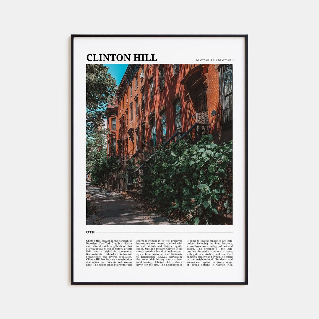 Clinton Hill Travel Poster, Clinton Hill Wall Art, Clinton Hill Poster ...
