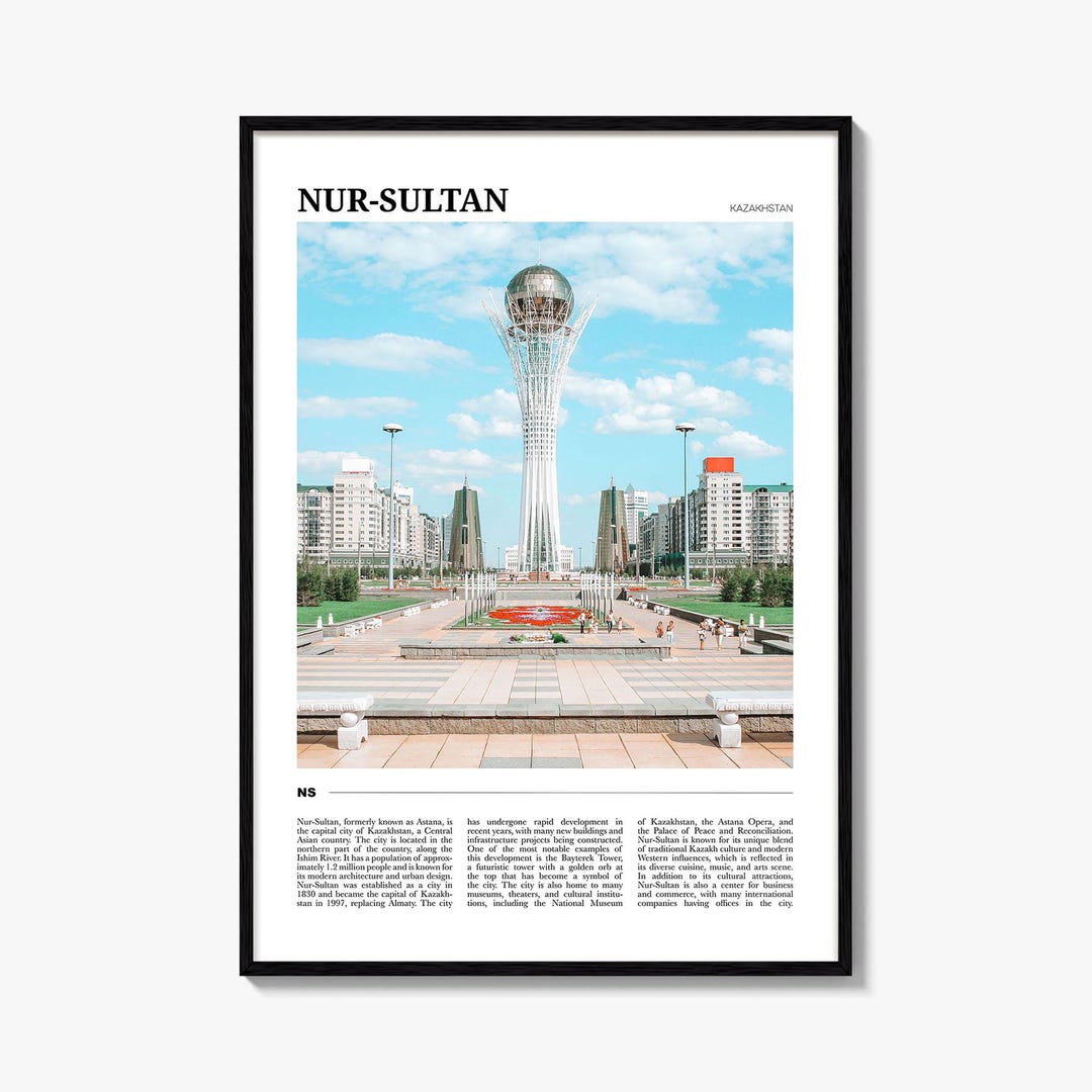 Nur Sultan Travel Poster, Nur-sultan Wall Art, Nur-sultan Poster Print ...