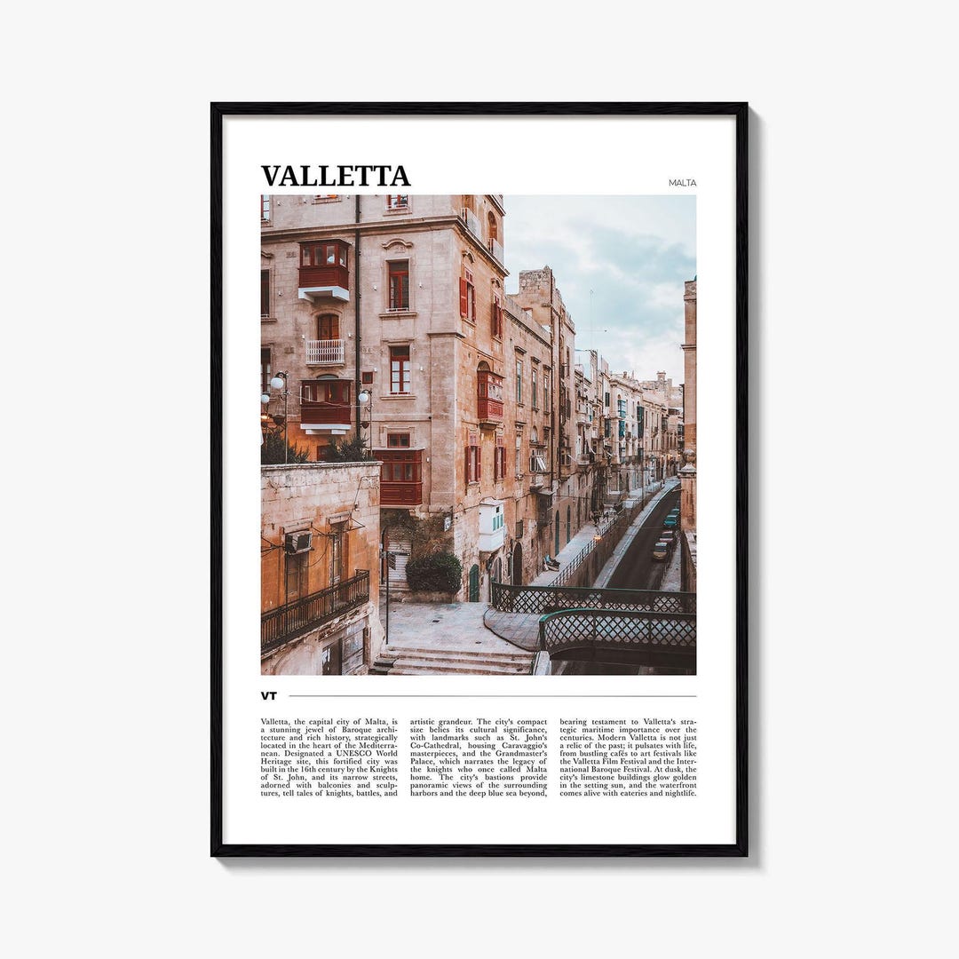 Valletta Travel Poster: Vibrant Malta Wall Art Print - Etsy