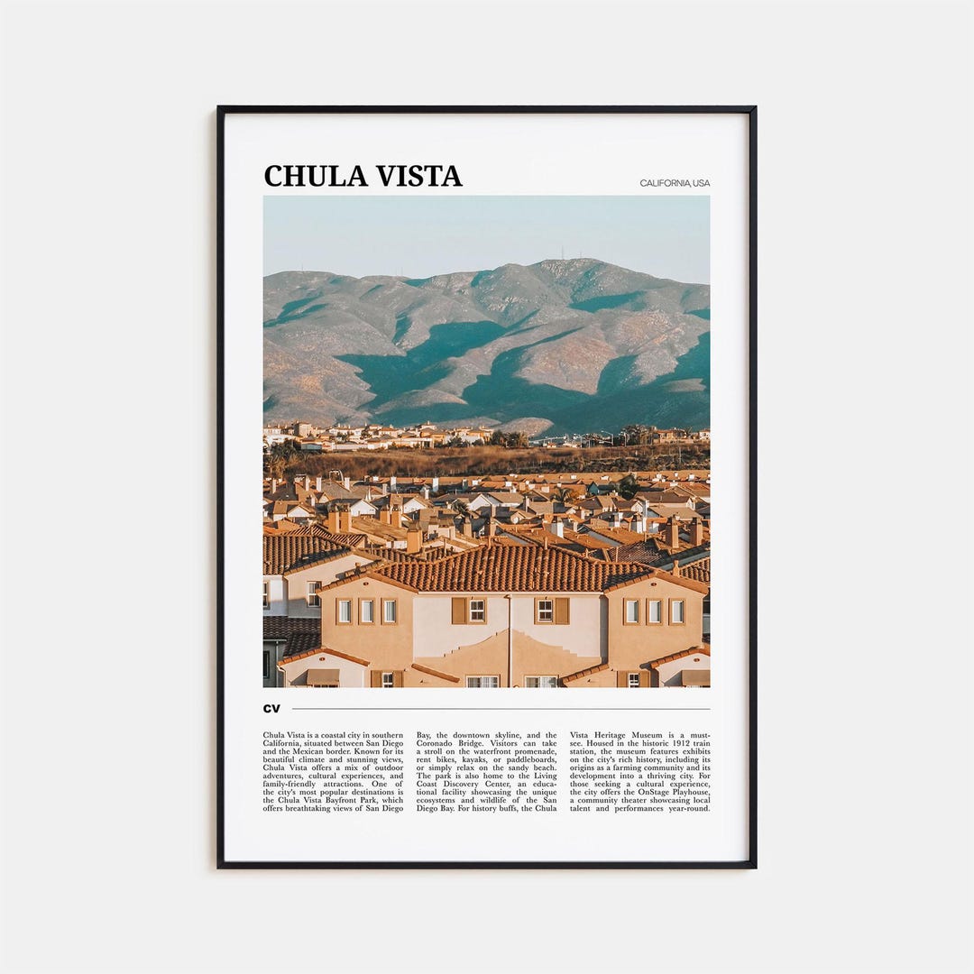 Chula Vista Travel Poster, Chula Vista Wall Art, Chula Vista Poster ...