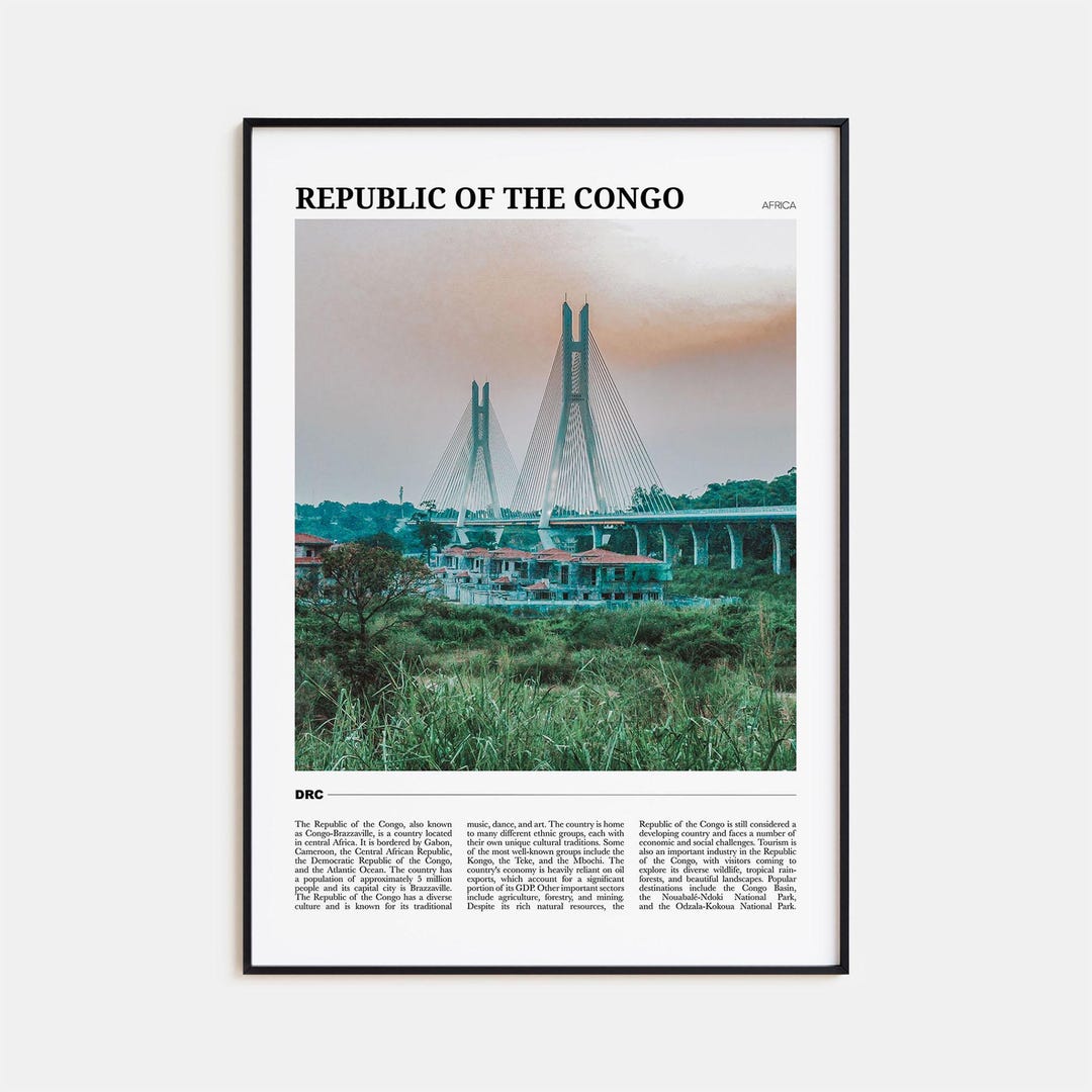 Republic of the Congo Travel Poster, Republic of the Congo Wall Art ...