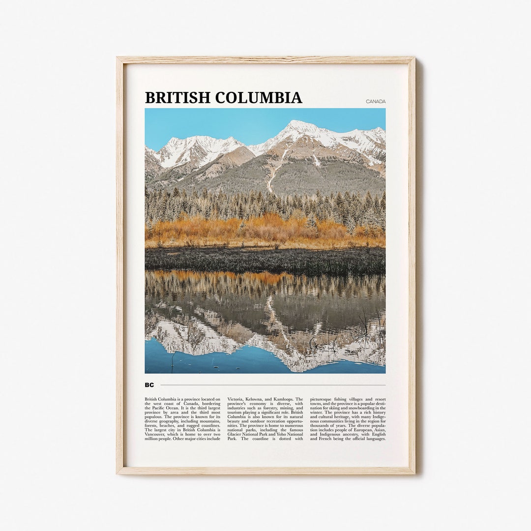 British Columbia Travel Poster, British Columbia Wall Art, British ...