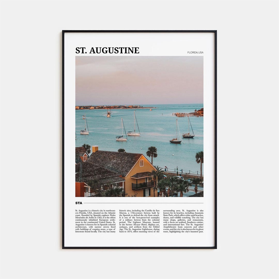 St Augustine Travel Poster, St. Augustine Wall Art, St. Augustine ...
