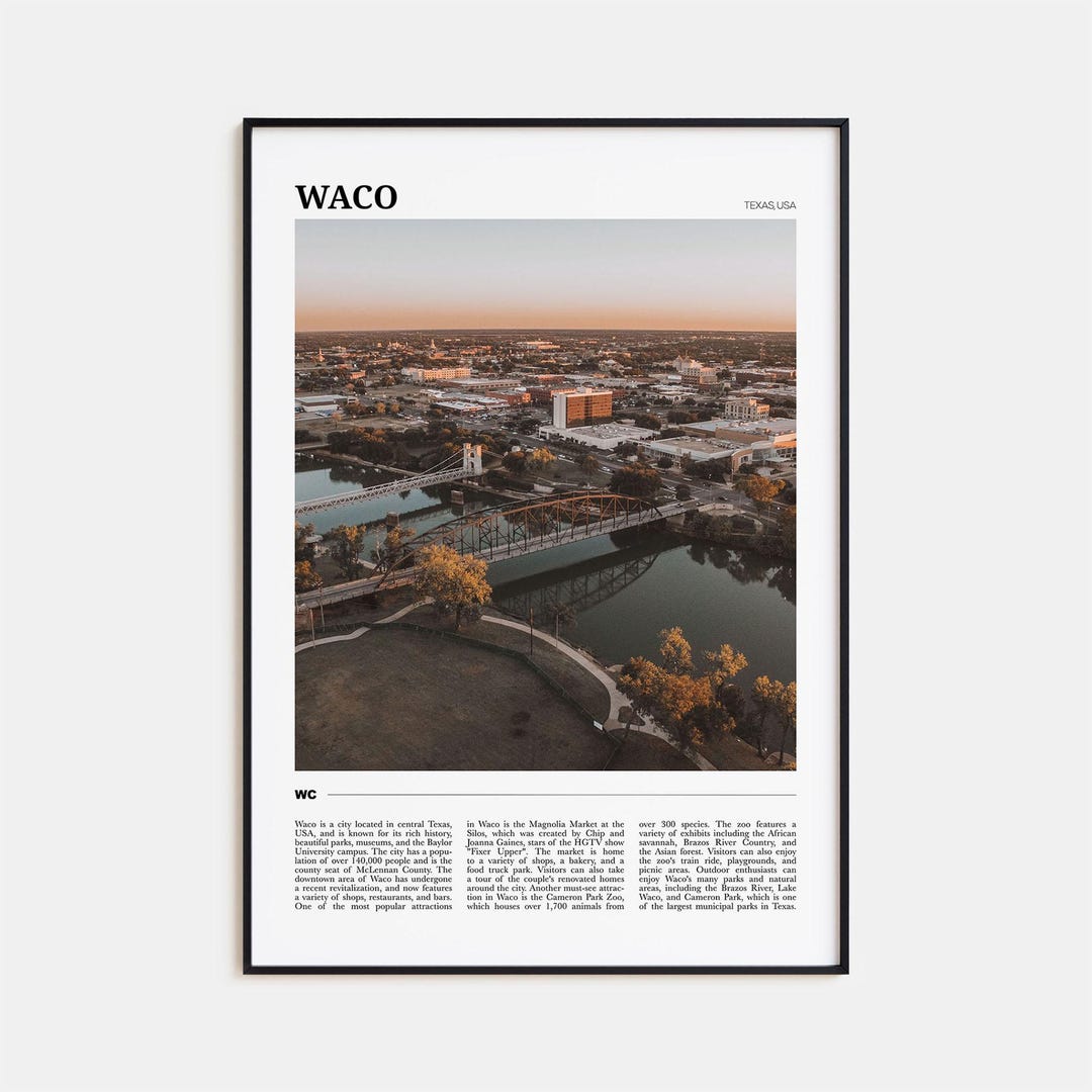 Waco Travel Poster, Waco Wall Art, Waco Poster Print, Waco Photo, Waco ...
