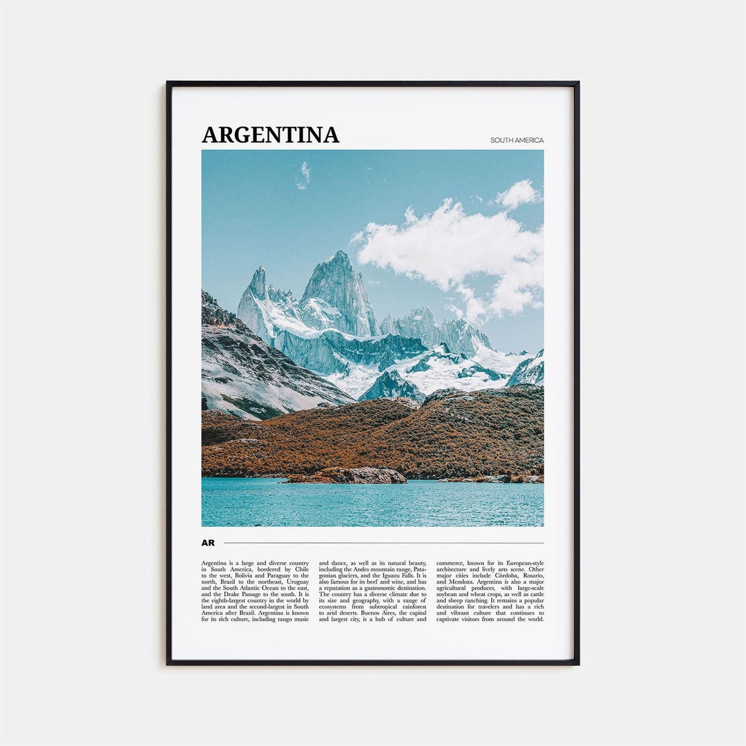 Argentina Travel Poster, Argentina Wall Art, Argentina Poster Print ...