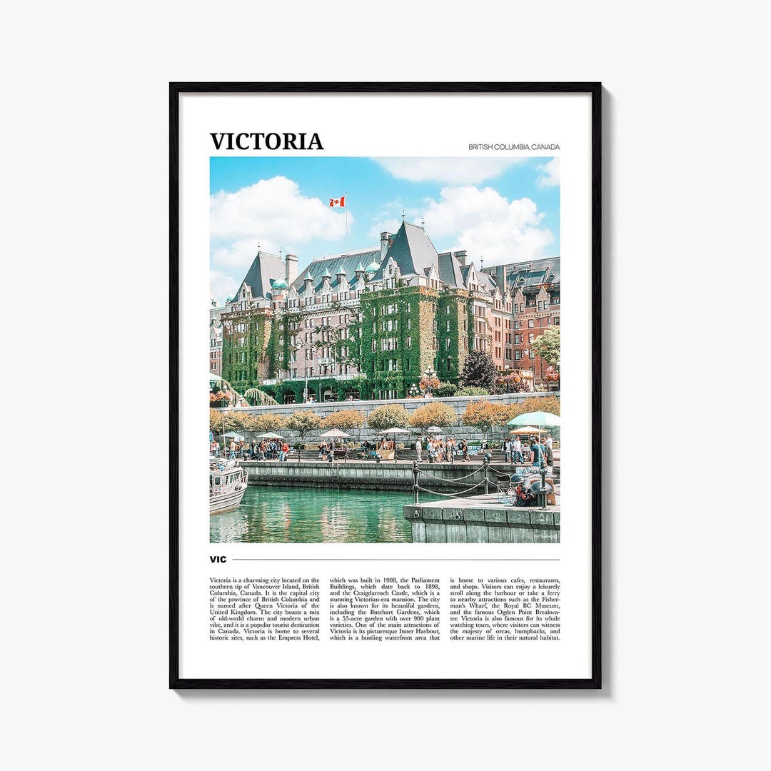 Victoria Canada Travel Poster: British Columbia Wall Art Print - Etsy