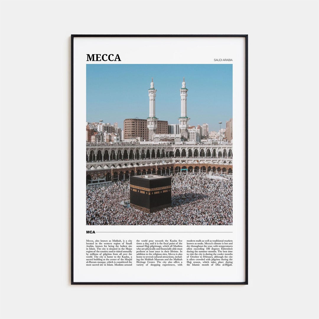 Mecca Travel Poster, Mecca Wall Art, Mecca Poster Print, Mecca Photo ...