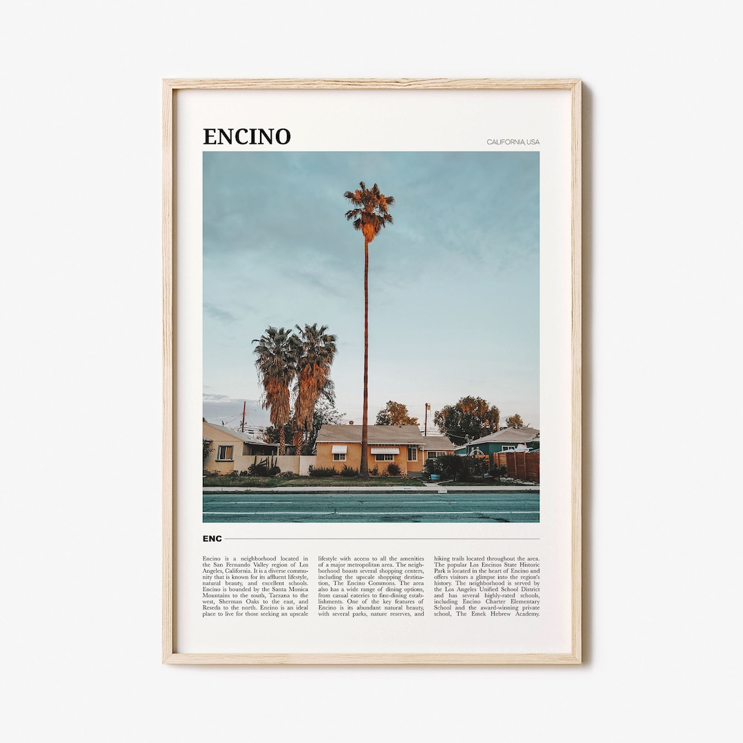 Encino Travel Poster, Encino Wall Art, Encino Poster Print, Encino ...