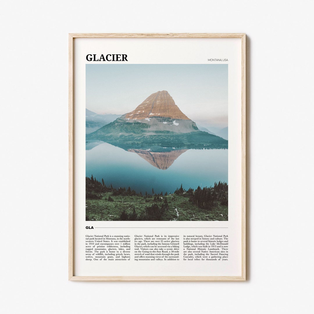 Glacier National Park Travel Poster, Glacier National Park Wall Art ...