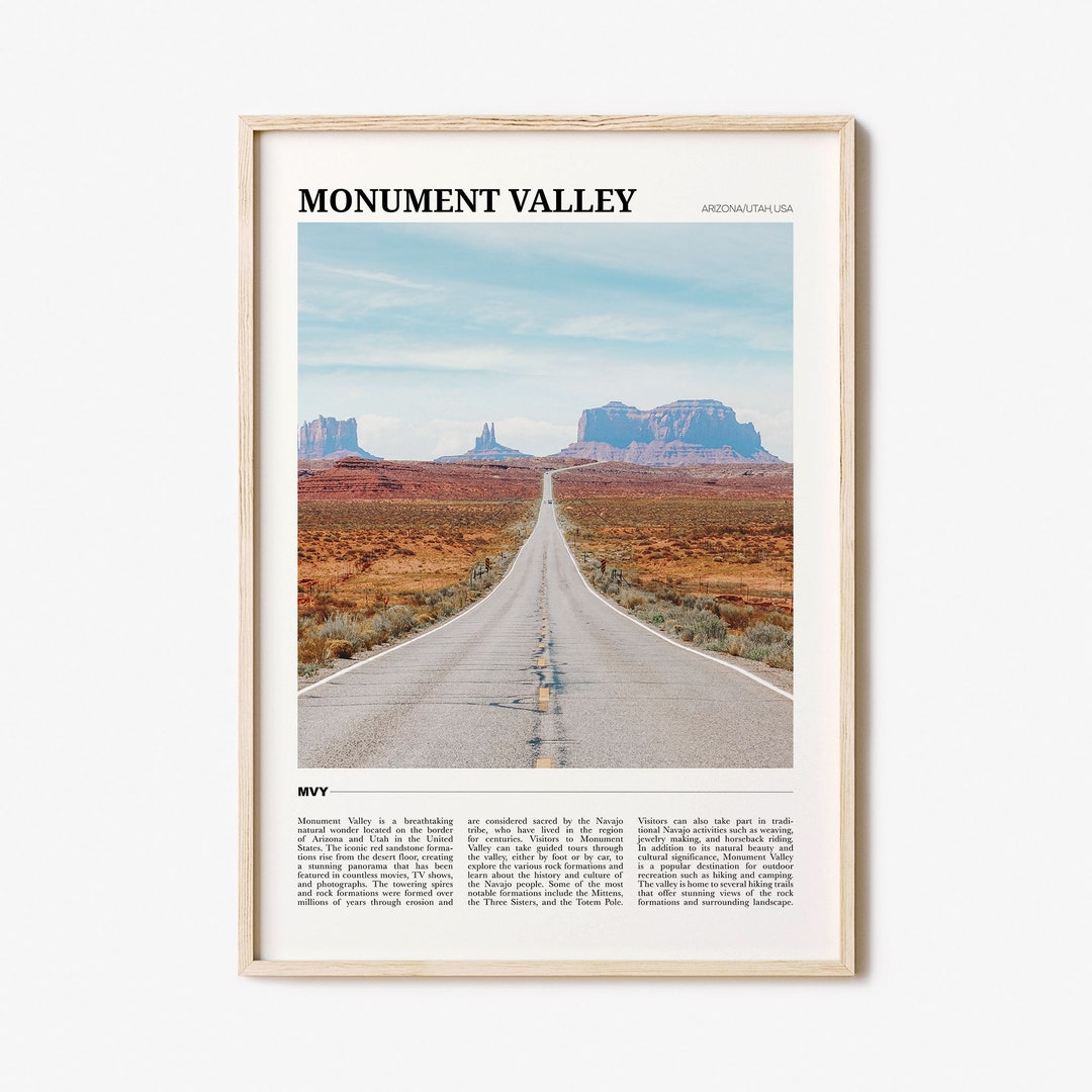 Monument Valley Travel Poster, Monument Valley Wall Art, Monument ...