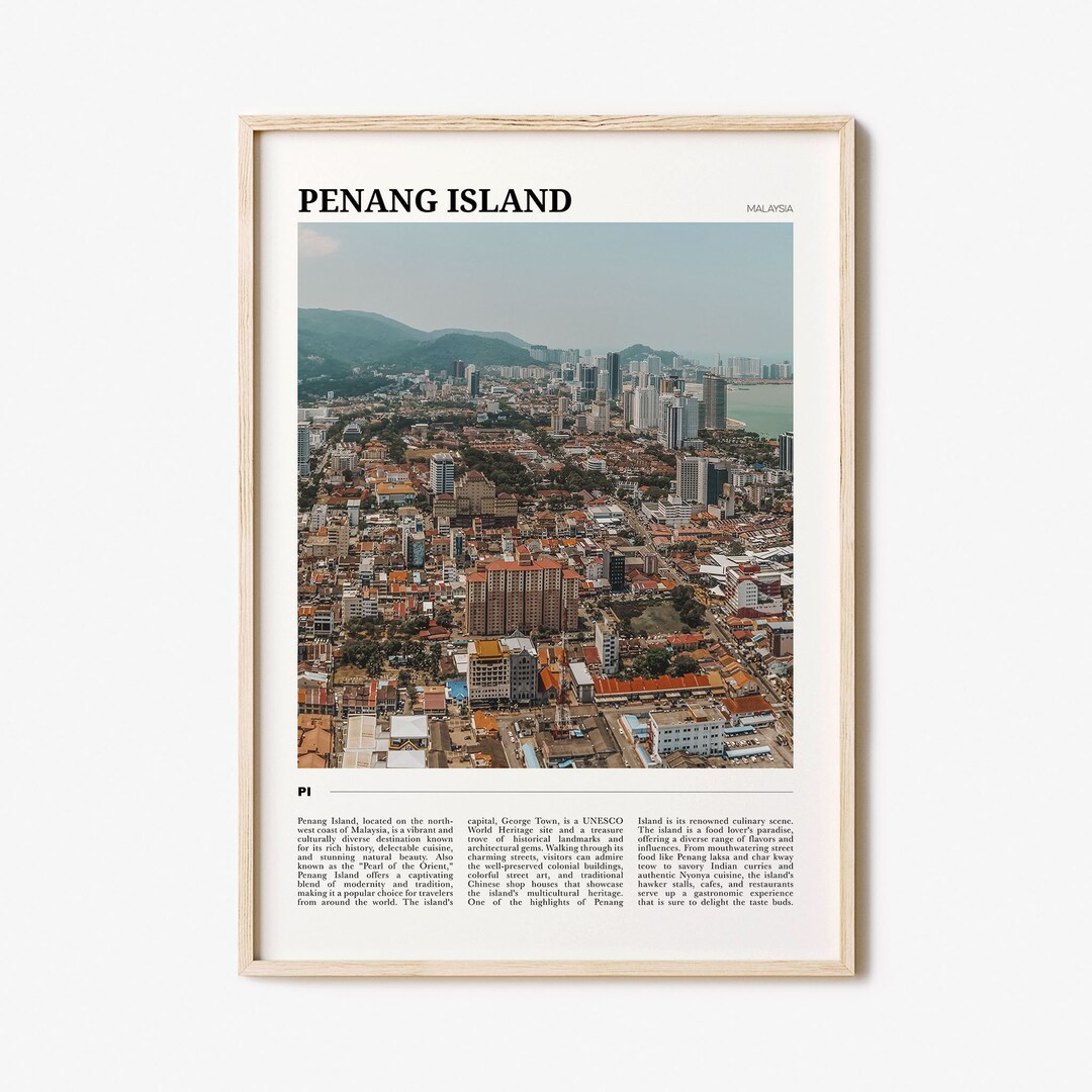 Penang Island Travel Poster, Penang Island Wall Art, Penang Island ...