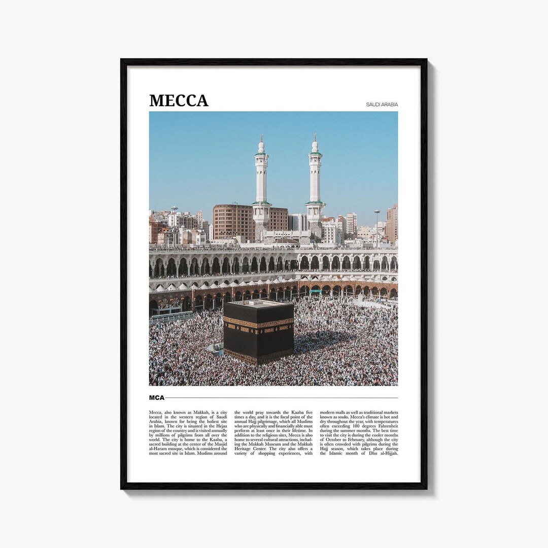 Mecca Travel Poster: Vibrant Mecca Wall Art Print - Etsy