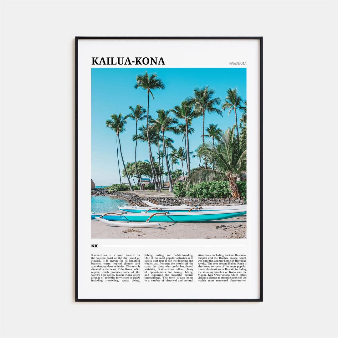 Kailua Kona Travel Poster No 2, Kailua-kona Wall Art, Kailua-kona ...