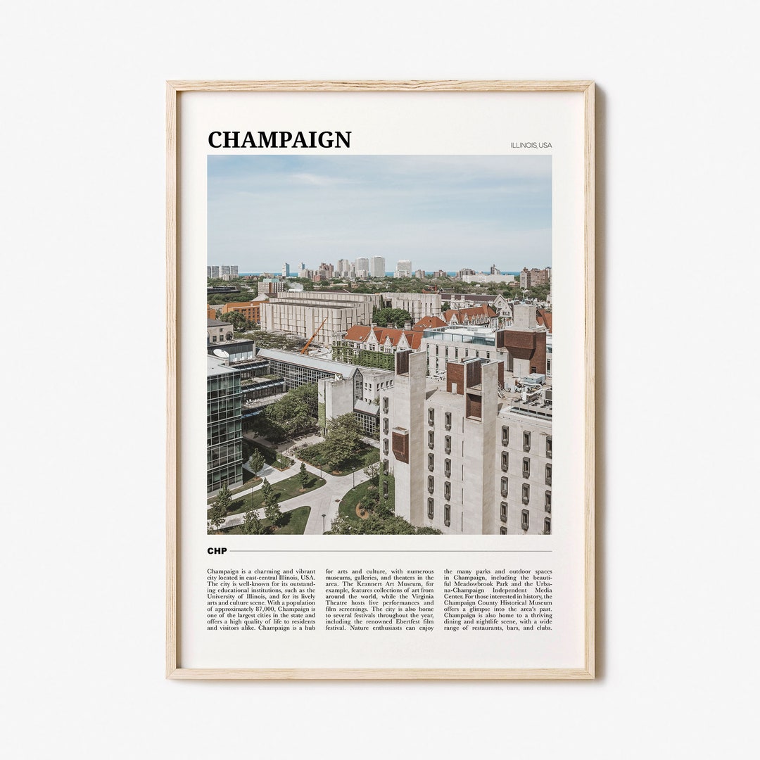 Champaign Travel Poster Champaign Wall Art Champaign Poster - Etsy