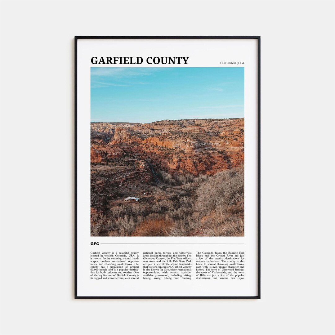 Garfield County Travel Poster, Garfield County Wall Art, Garfield ...