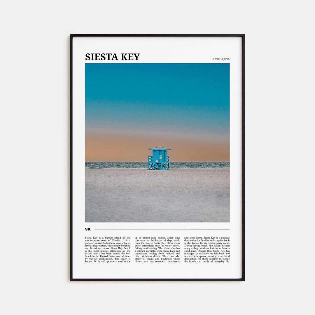 Siesta Key Travel Poster, Siesta Key Wall Art, Siesta Key Poster Print ...
