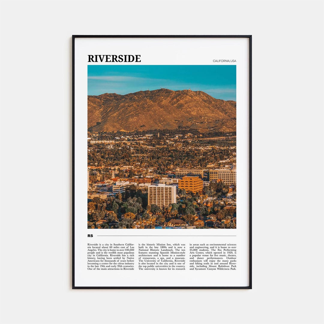 Riverside Travel Poster, Riverside Wall Art, Riverside Poster Print ...
