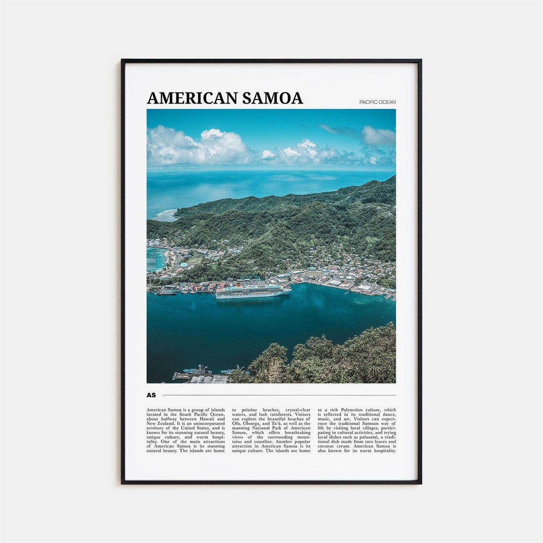 American Samoa Travel Poster, American Samoa Wall Art, American Samoa ...