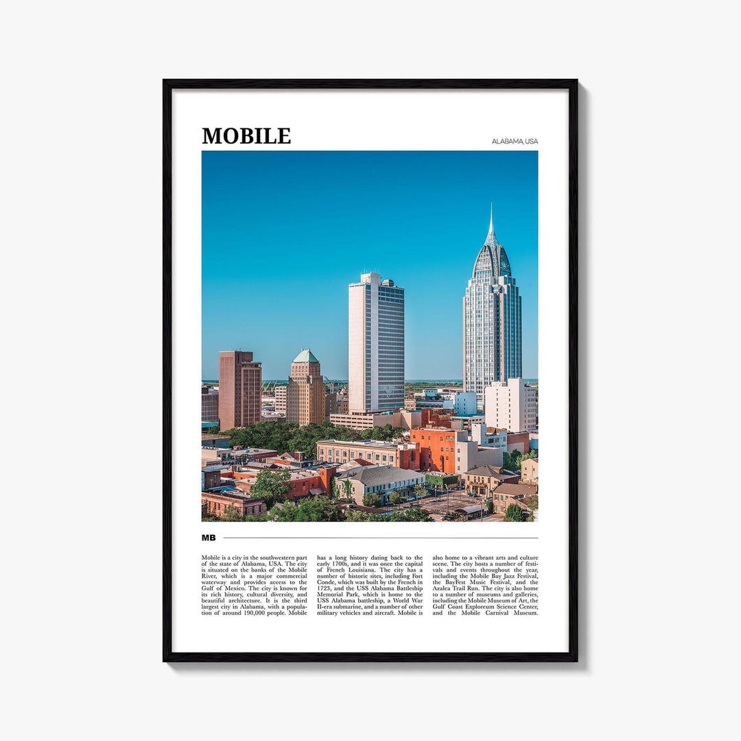 Mobile Travel Poster, Mobile Wall Art, Mobile Poster Print, Mobile ...