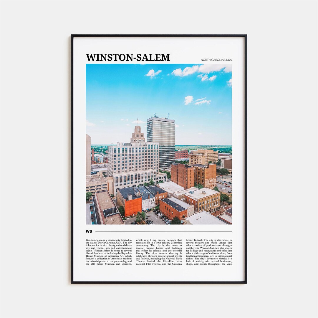 Winston Salem Travel Poster, Winston-salem Wall Art, Winston-salem ...