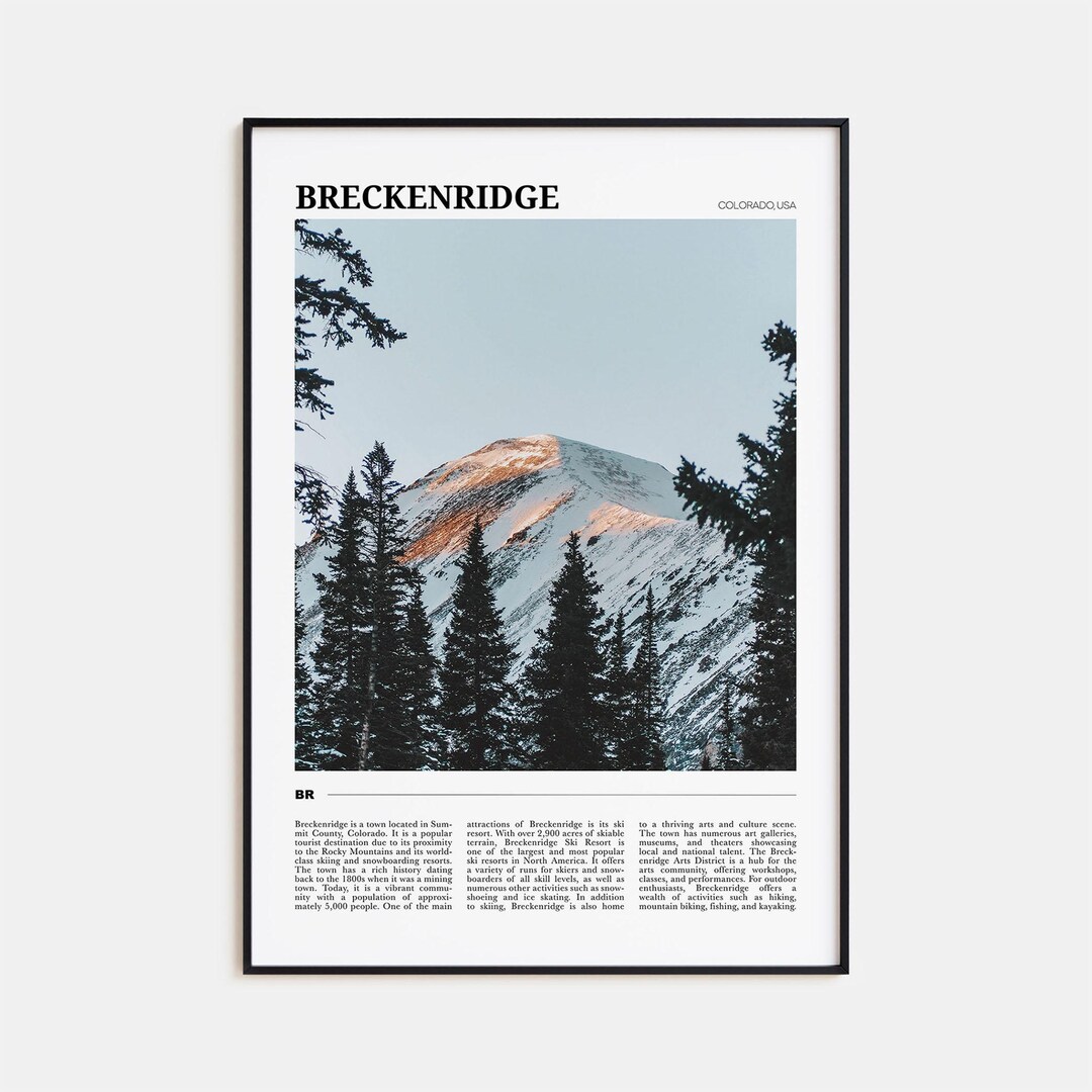 Breckenridge Travel Poster No 1, Breckenridge Wall Art, Breckenridge ...