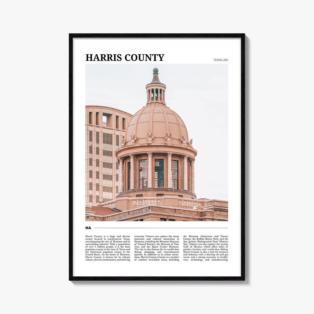 Harris County Travel Poster, Harris County Wall Art, Harris County ...