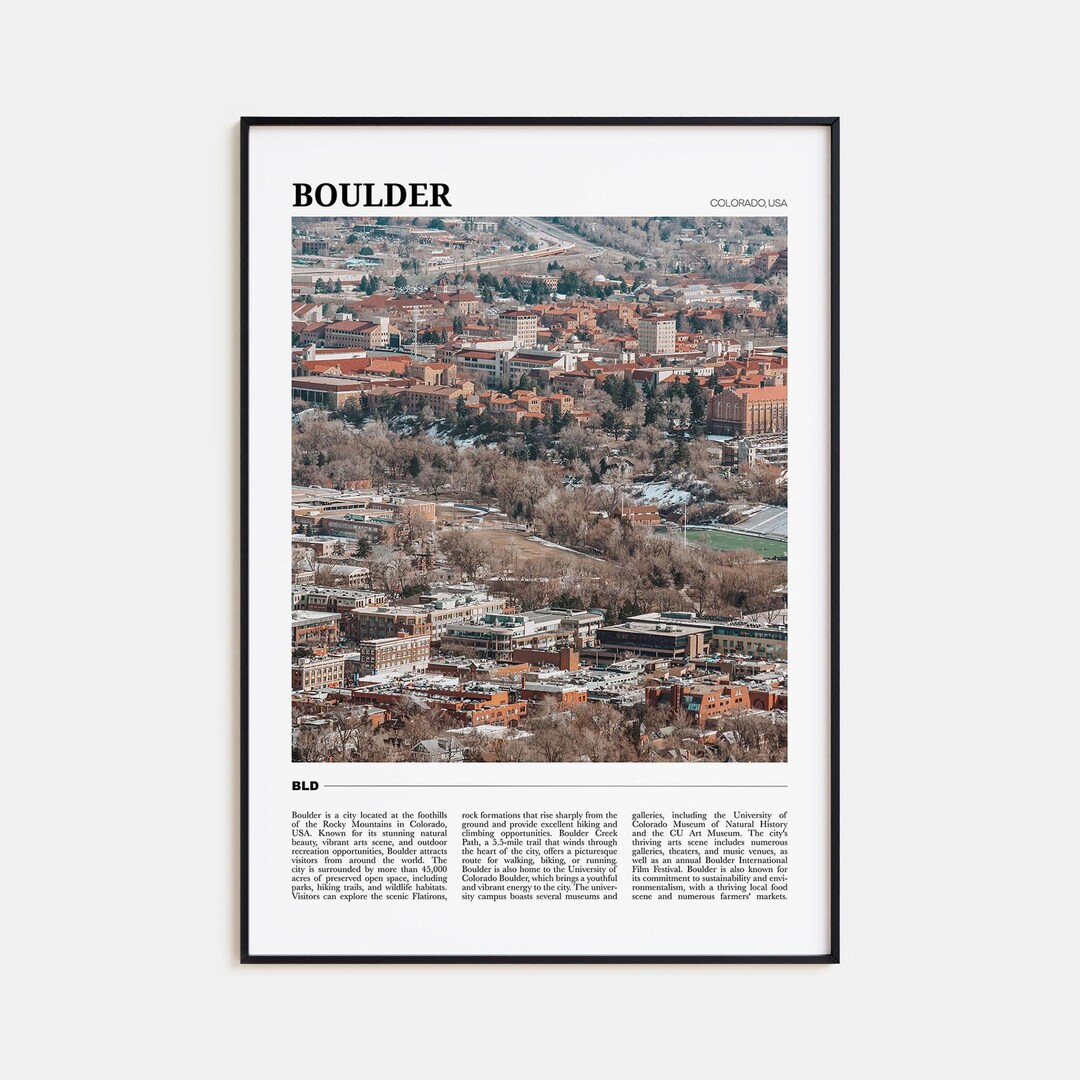 Boulder Travel Poster No 2, Boulder Wall Art, Boulder Poster Print ...