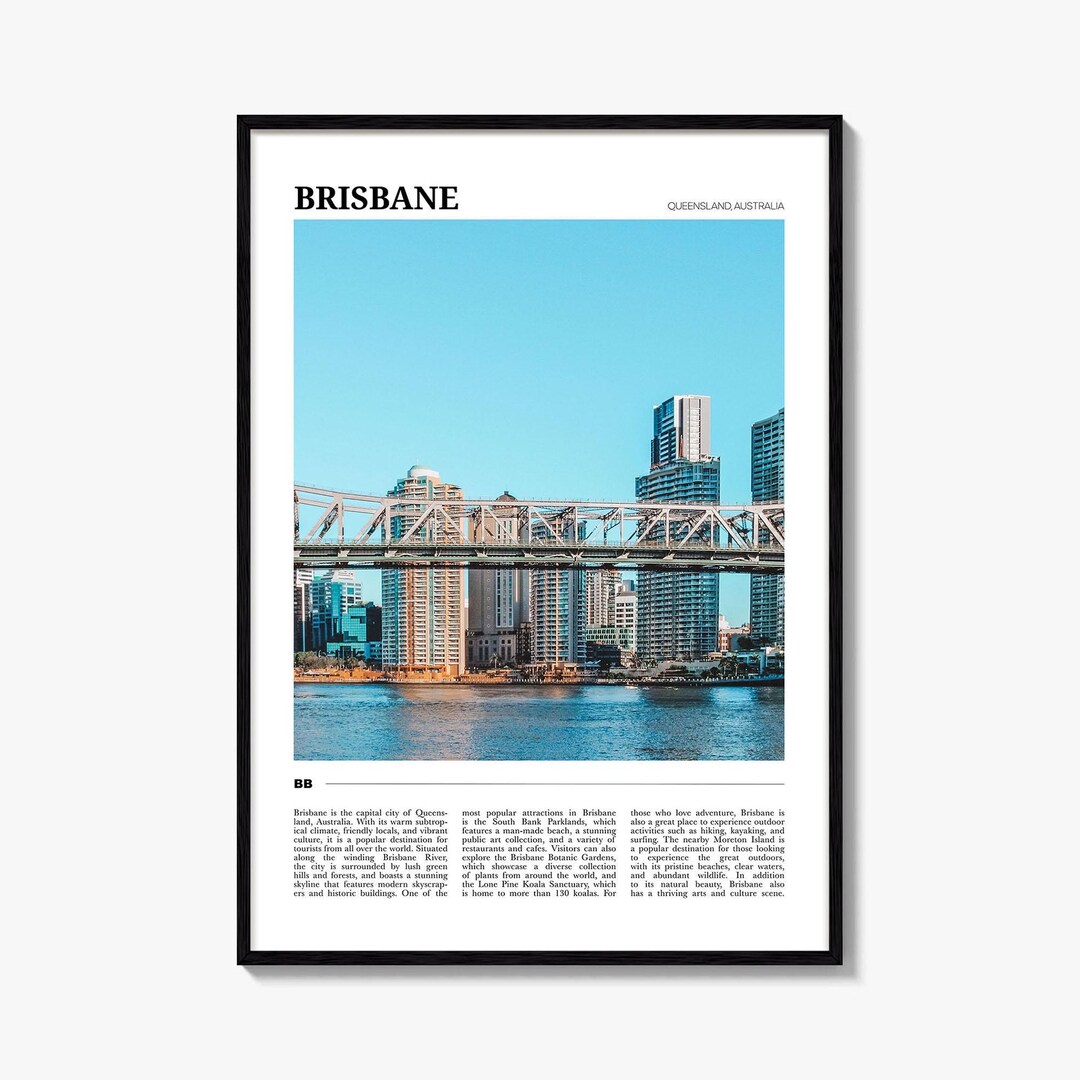 Brisbane Travel Poster, Brisbane Wall Art, Brisbane Poster Print ...