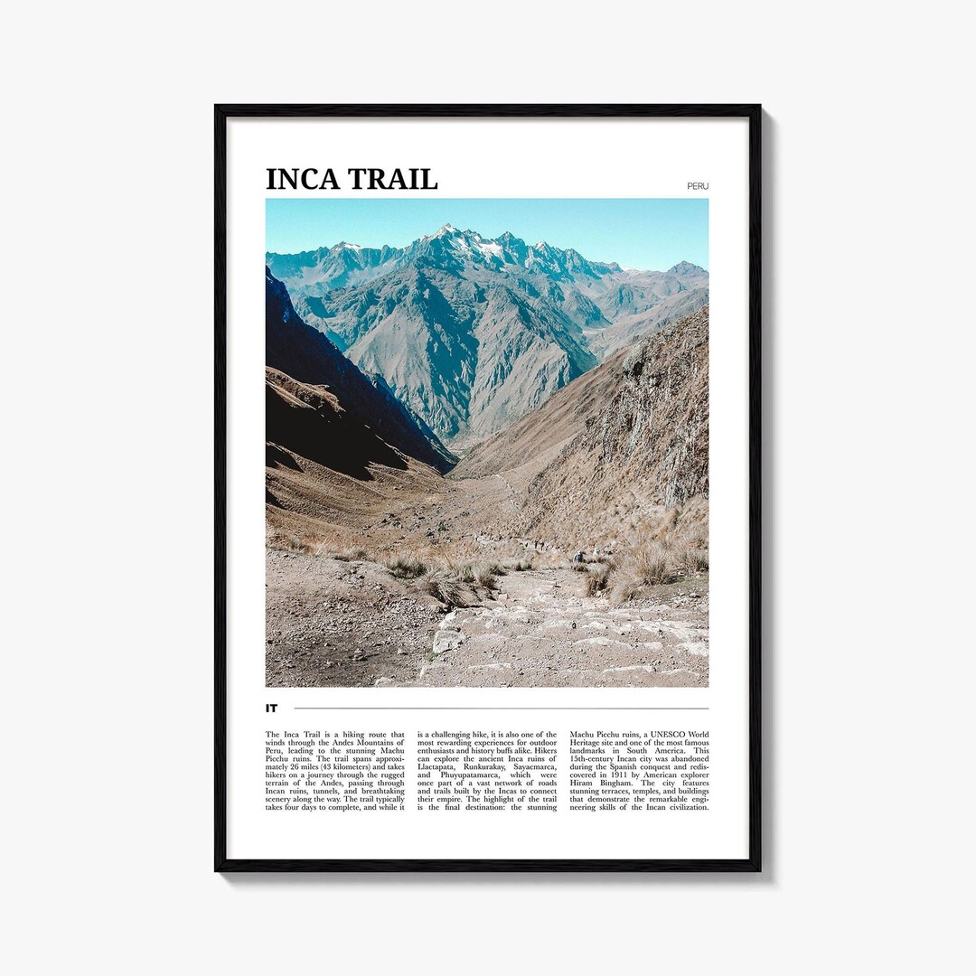 Inca Trail Travel Poster, Inca Trail Wall Art, Inca Trail Poster Print ...