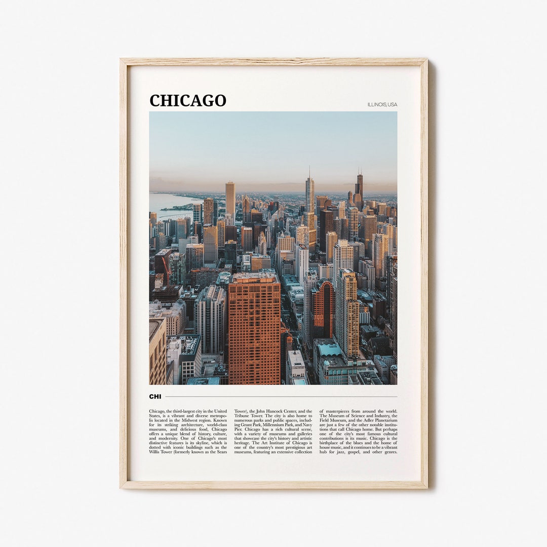 Chicago Travel Poster No 2, Chicago Wall Art, Chicago Poster Print ...