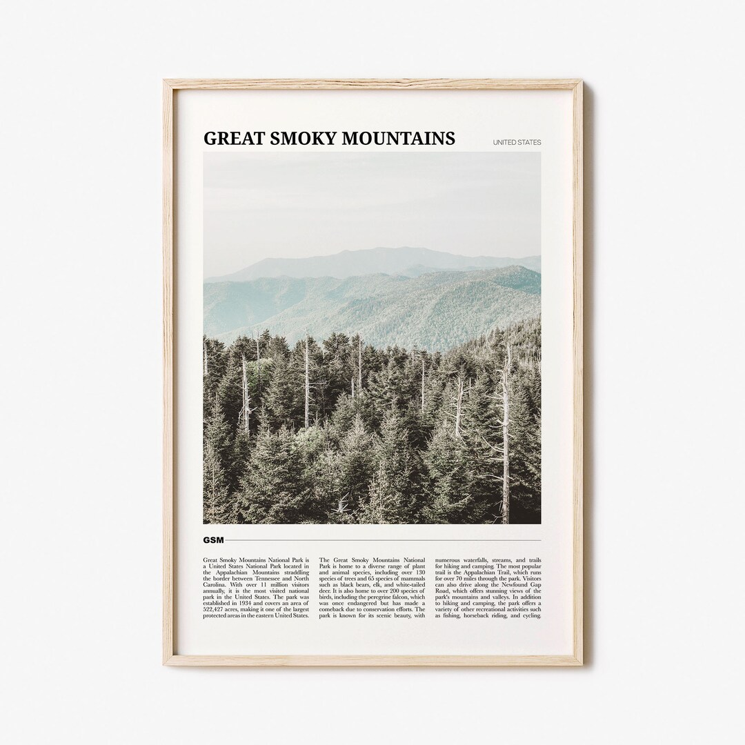 Great Smoky Mountains National Park Travel Poster, Great Smoky ...