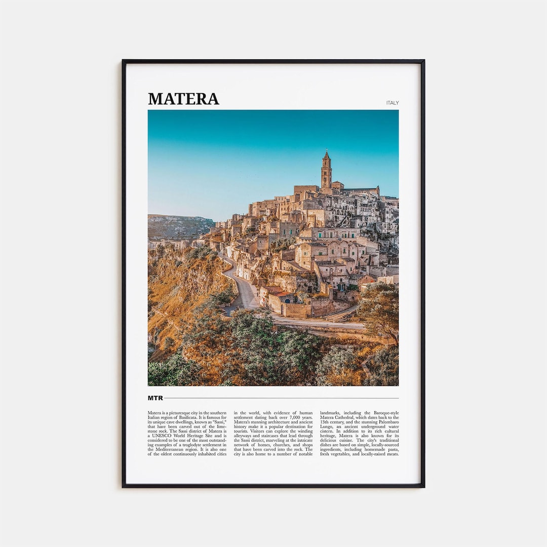 Matera Travel Poster, Matera Wall Art, Matera Poster Print, Matera ...
