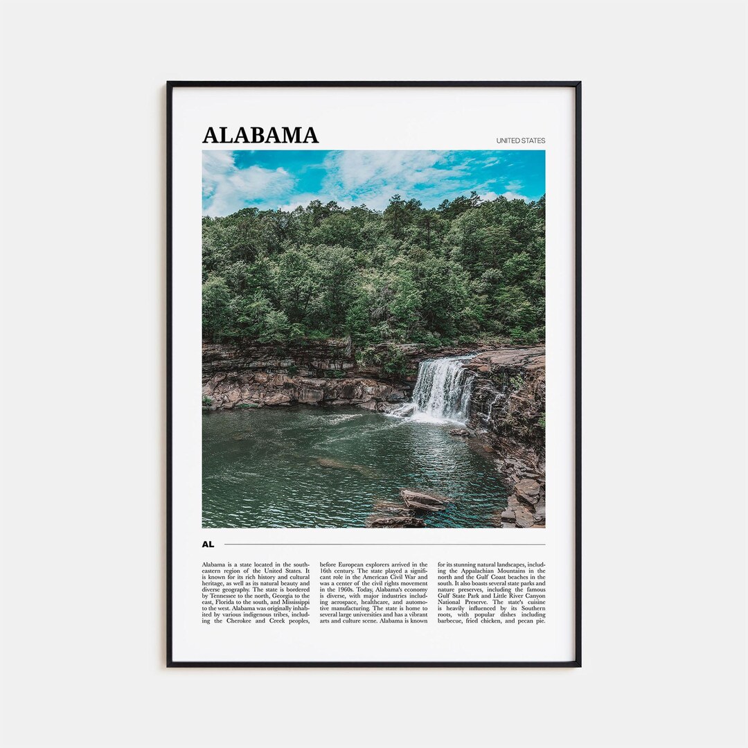 Alabama Travel Poster, Alabama Wall Art, Alabama Poster Print, Alabama ...