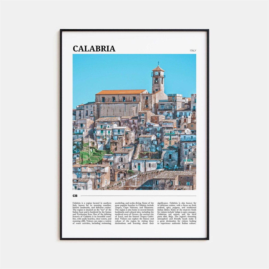 Calabria Travel Poster No 2, Calabria Wall Art, Calabria Poster Print ...