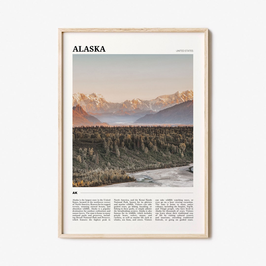Alaska Travel Poster No 2, Alaska Wall Art, Alaska Poster Print, Alaska ...