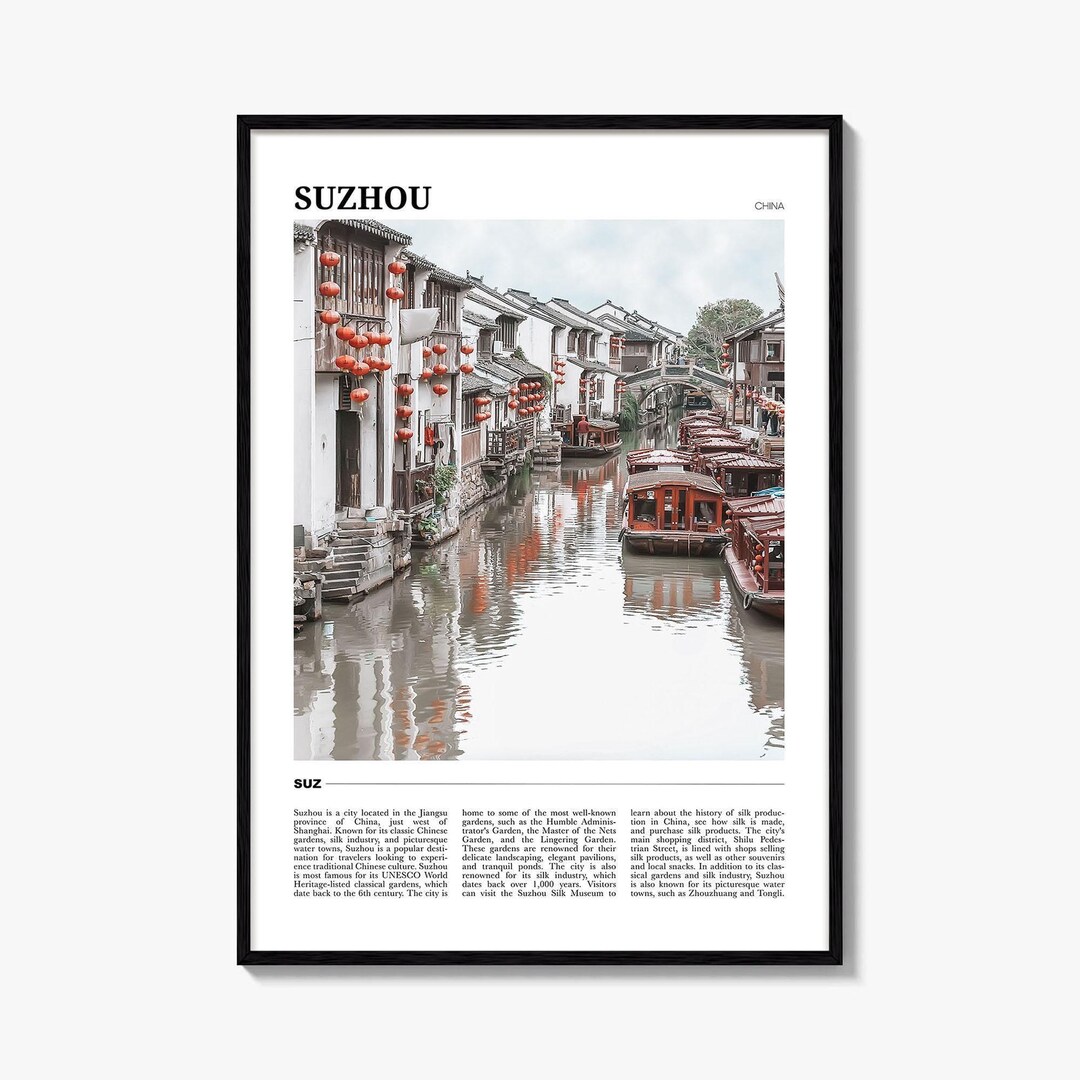 Suzhou China Travel Poster: Vibrant Wall Art Print - Etsy