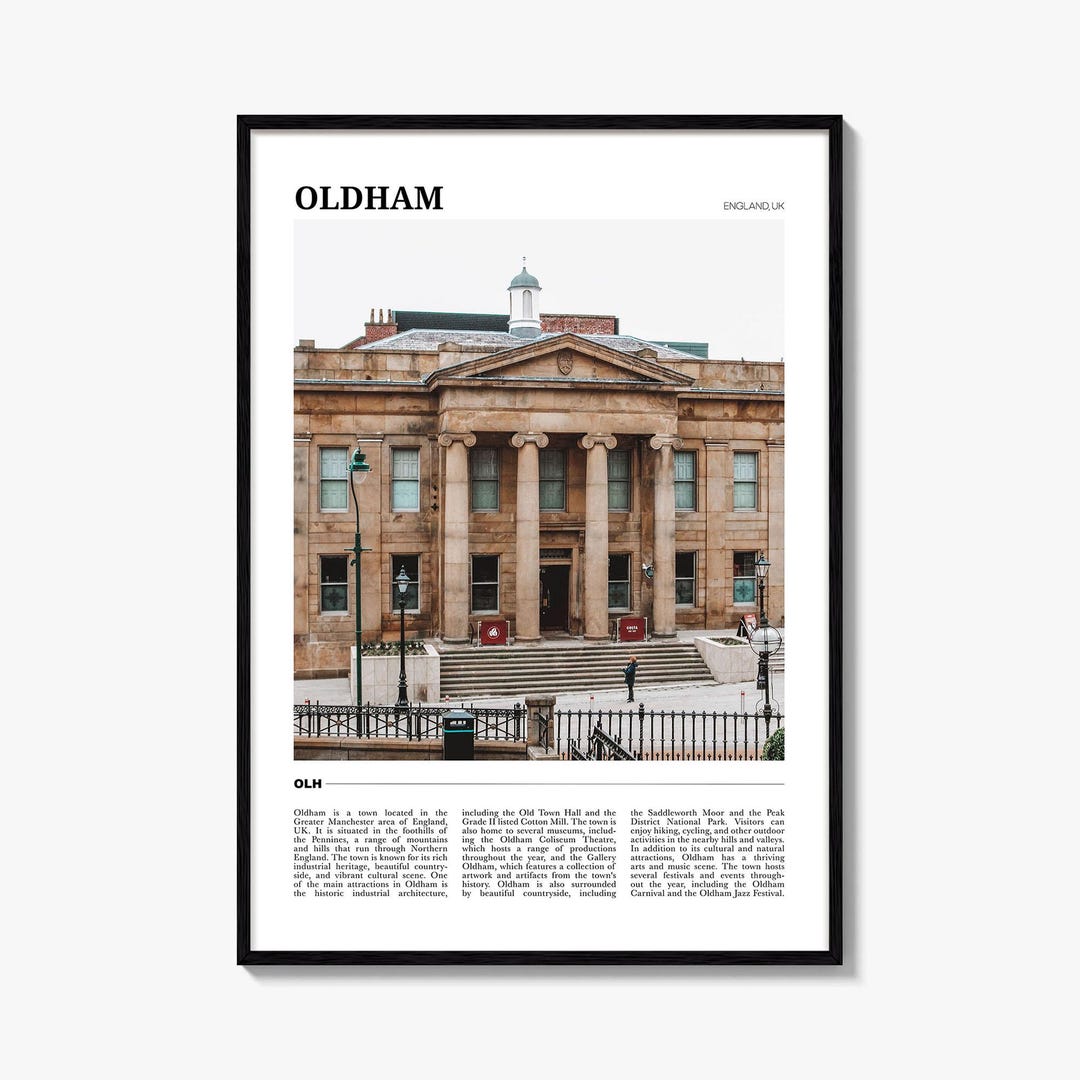 Oldham Travel Poster, Oldham Wall Art, Oldham Poster Print, Oldham ...