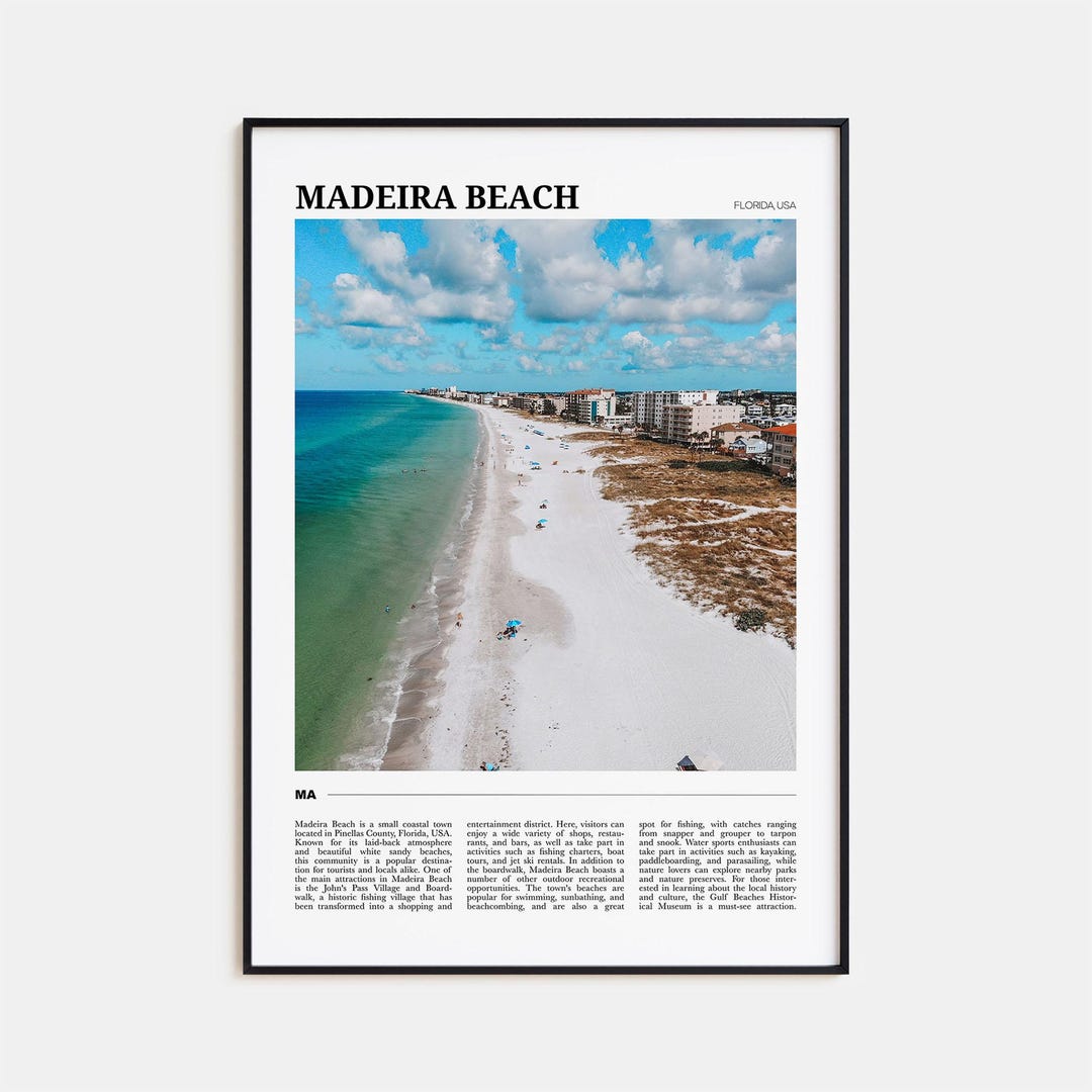 Madeira Beach Travel Poster, Madeira Beach Wall Art, Madeira Beach ...