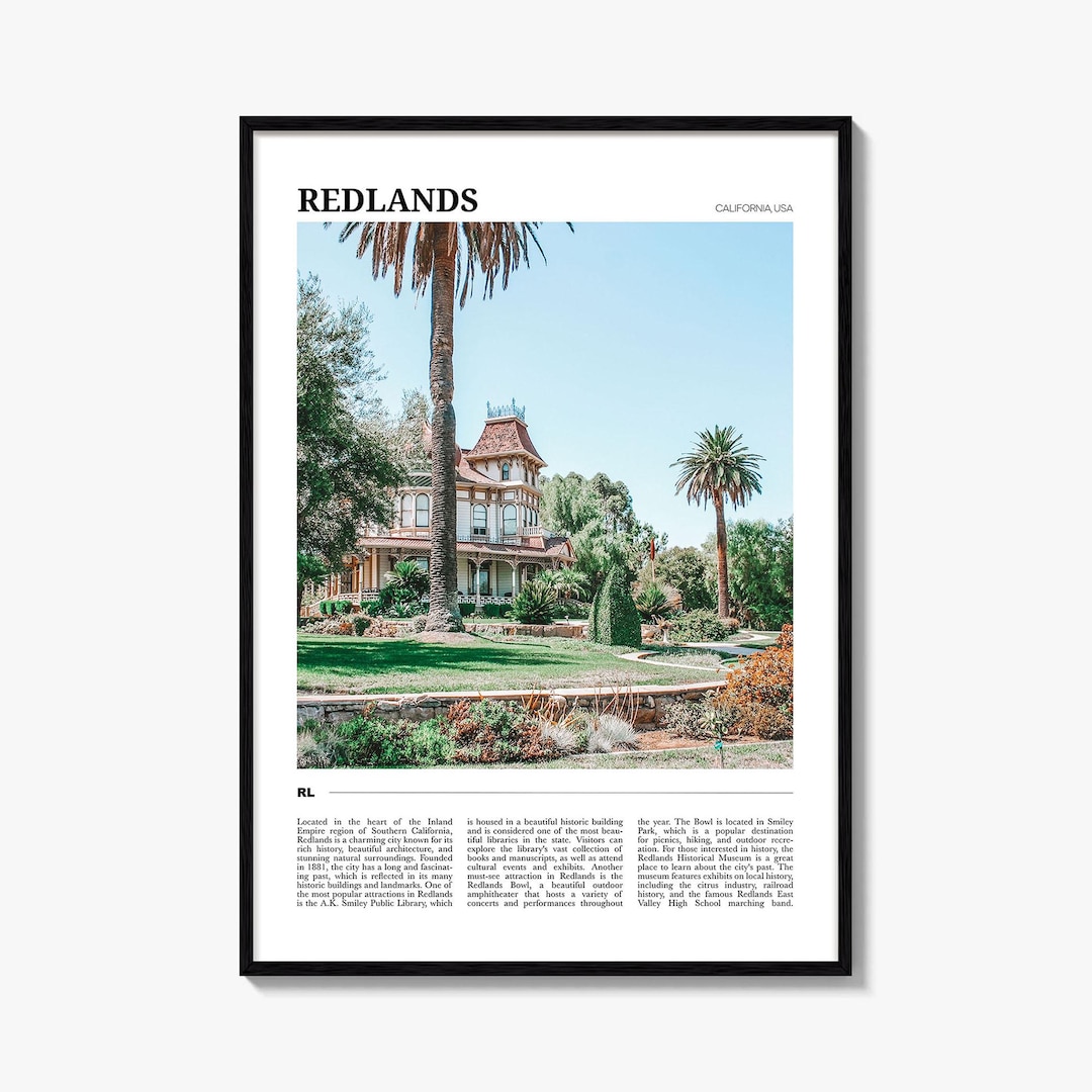 Redlands Travel Poster, Redlands Wall Art, Redlands Poster Print ...