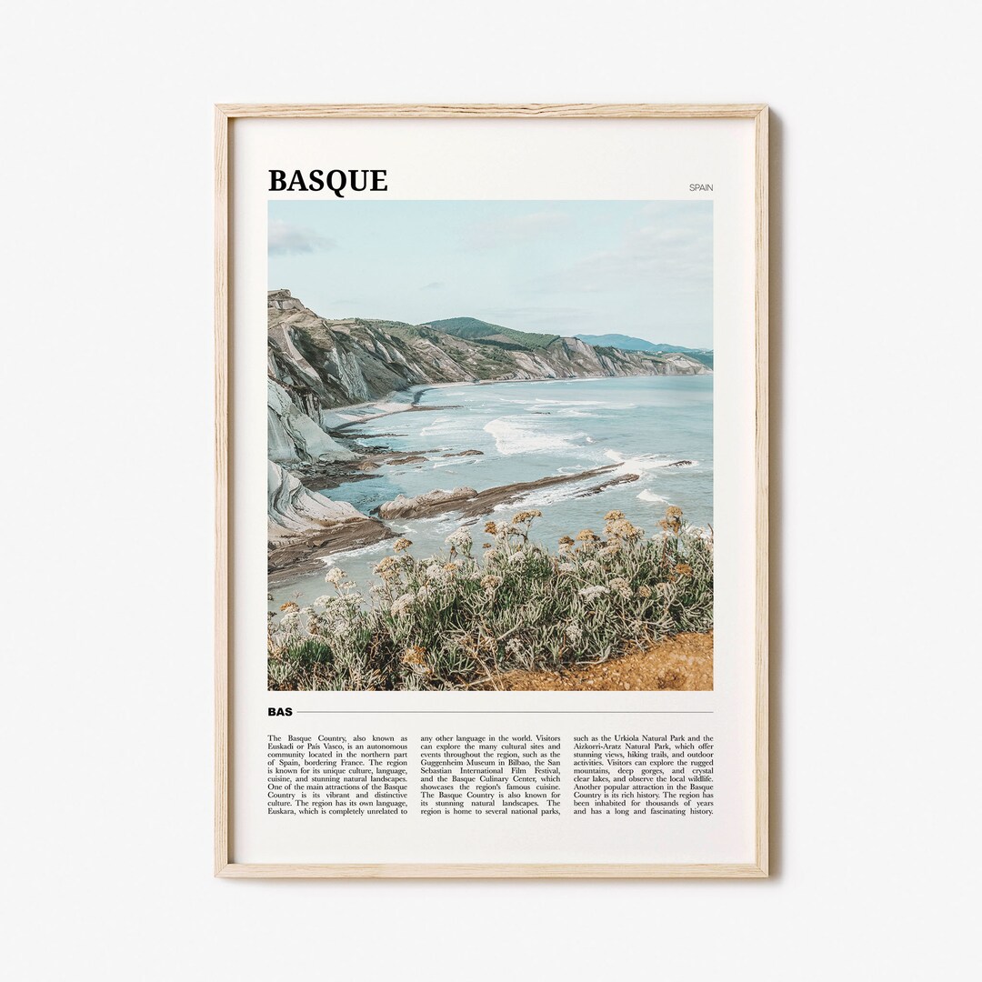 Basque Travel Poster No 1, Basque Wall Art, Basque Poster Print, Basque ...