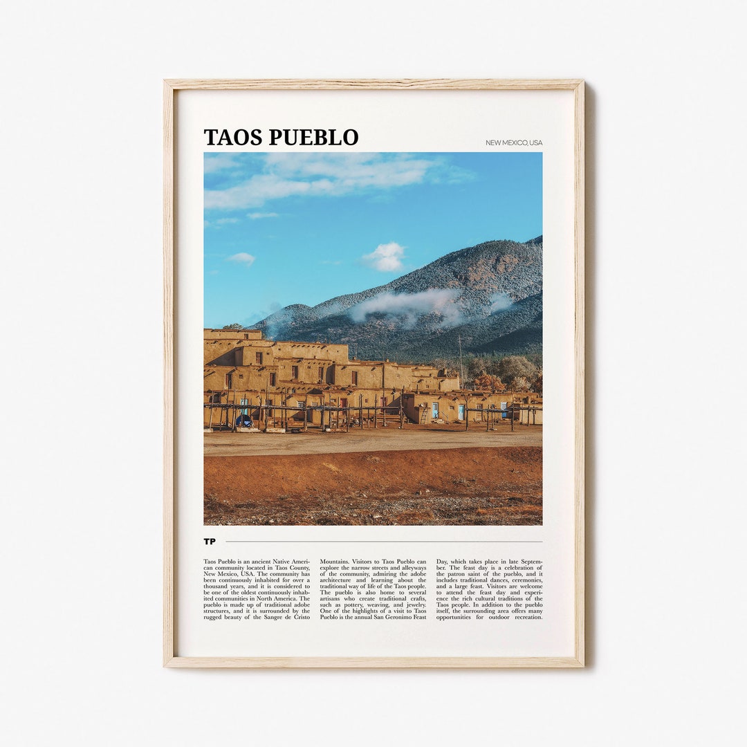Taos Pueblo Travel Poster, Taos Pueblo Wall Art, Taos Pueblo Poster ...