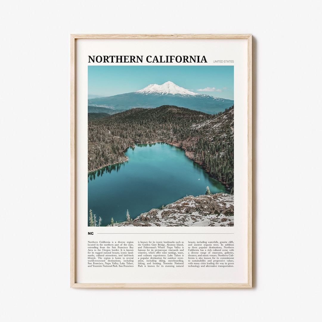 Northern California Travel Poster Northern California Wall - Etsy